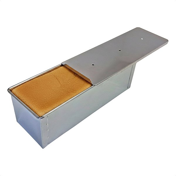 10 Formas Pão Forma c/ Tampa 30 x 10 x 10 cm Inox - Dognini