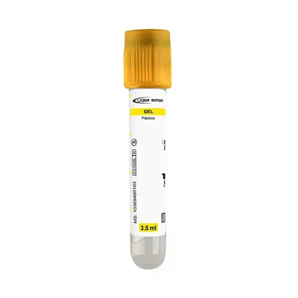 TUBO DE COLETA DE SANGUE GEL 3,5ML AMARELO LABOR IMPORT PCT 100UN ...