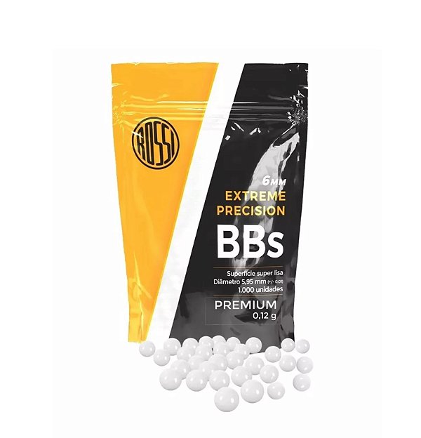 BBs Airsoft 0,12g Extreme Precision 6MM Rossi - 1000 Un - LOJA WWART - Tático Militar | Airsoft ...