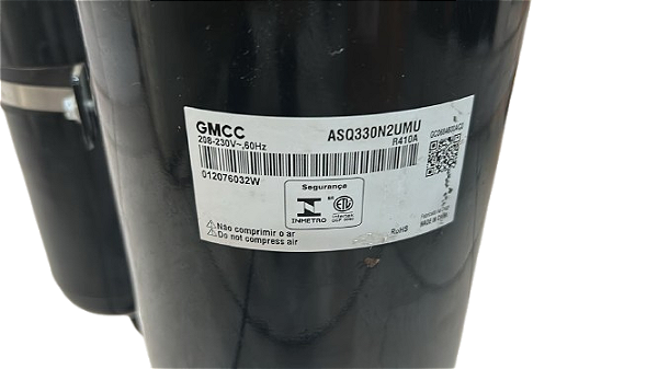 COMPRESSOR ROTATIVO SPLIT ELGIN E CARRIER 36.000 BTUS GMCC ASQ330N2UMU 410A 220V - Sudeste ...