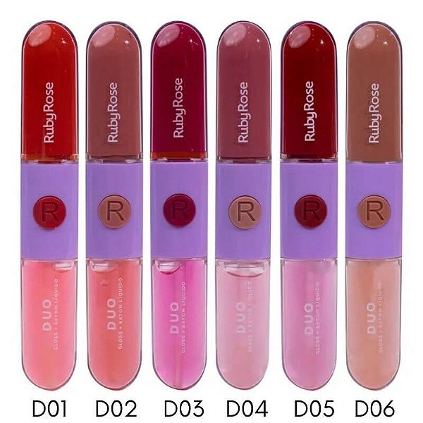 Batom líquido e gloss DUO - Ruby Rose - Love Store Makeup - A sua Loja de Maquiagem Online