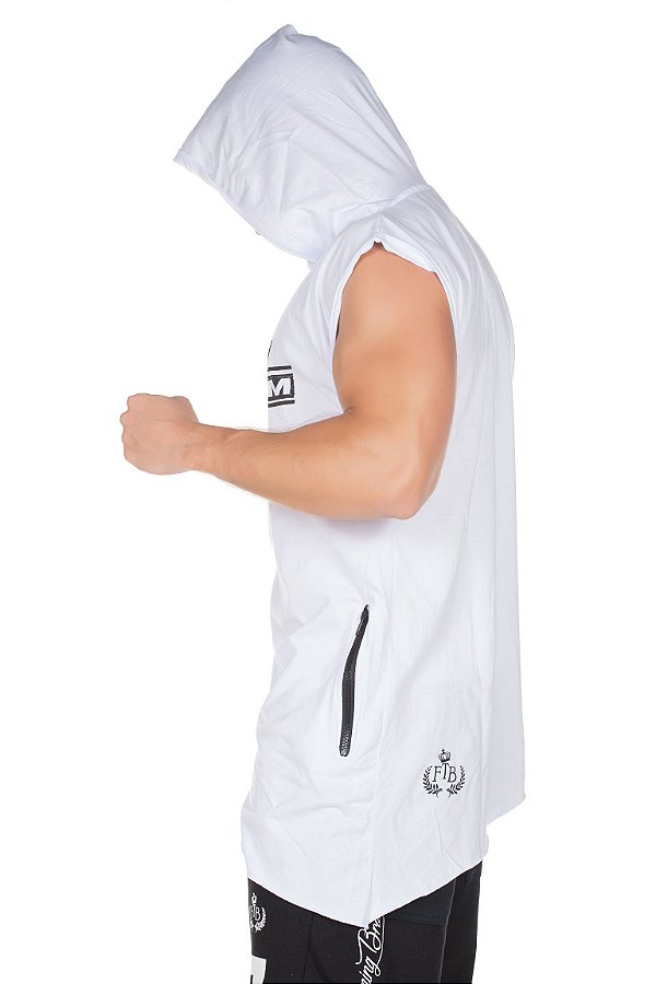 Regata Long com capuz - Branca - Fit Training Brasil