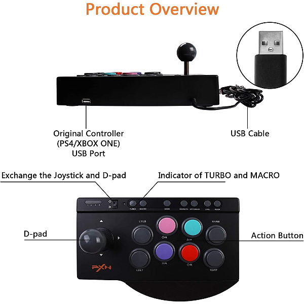 Arcade Stick USB Joystick - PC, Consoles, Android TV Box - Game Games ...
