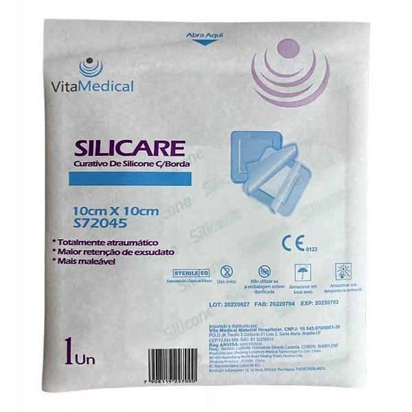 Curativo de Silicone Aderente com Espuma Absorvente Silicare - RareMed ...