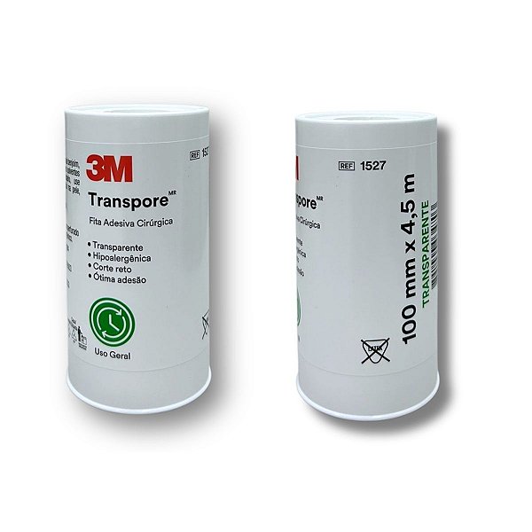 Fita Adesiva Cirúrgica Transpore 10cm x 4,5m - 3M - RareMed Hospitalar