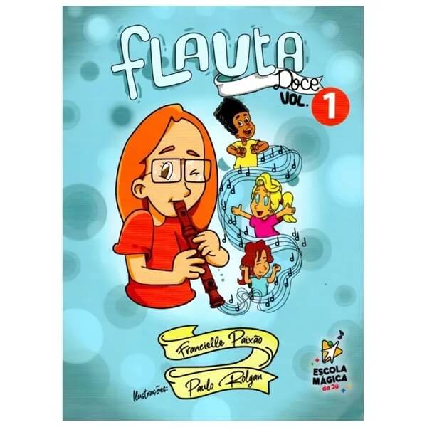 Kit Flauta Doce Germânica Azul + 2 Métodos Escola Mágica da Jú Turbinho ...