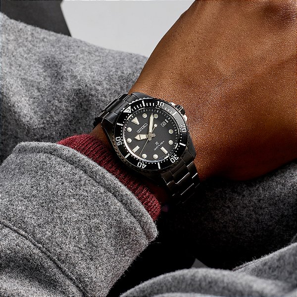 Seiko Prospex SNE599 Diver Solar 200m – IP Black - Relojoaria Impala ...