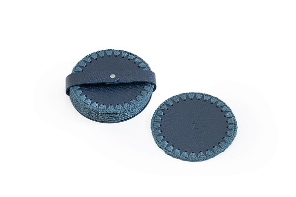 Kit Porta Copo Crochê Azul Marinho - Zanquê - Leather Home Decor