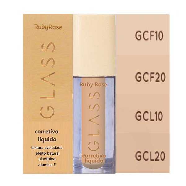 Ruby Rose - Corretivo liquido Glass - 12 Un (1 cada tom ...