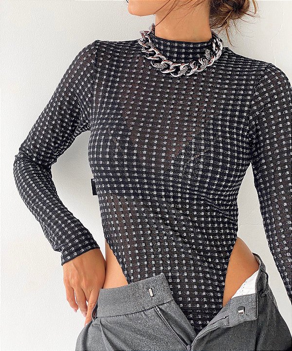 Body preto brilhos - Madame Ninna - loja online de roupas femininas