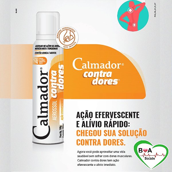 CALMADOR CONTRA DORES AEROSOL EFERVESCENTE 150M - BOA SAUDE - BOA SAUDE ...