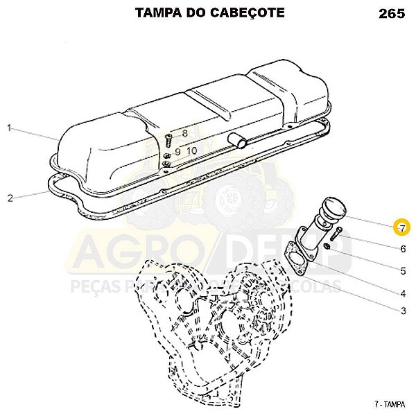TAMPA DA LUBRIFICAÇÃO DE ÓLEO DO MOTOR - MASSEY FERGUSON 86-HS-RETRO ...