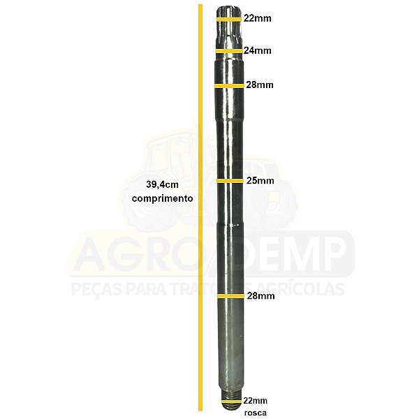 EIXO DE ACIONAMENTO DA BOMBA (S/LUVA 13Z - RETROESCAVADEIRA - SID) - M - Agrodemp Tratores ...