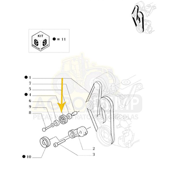 POLIA DO MOTOR NEW HOLLAND TS80 / TS90 / TS100 / TS110 / TS120 - 83995 ...