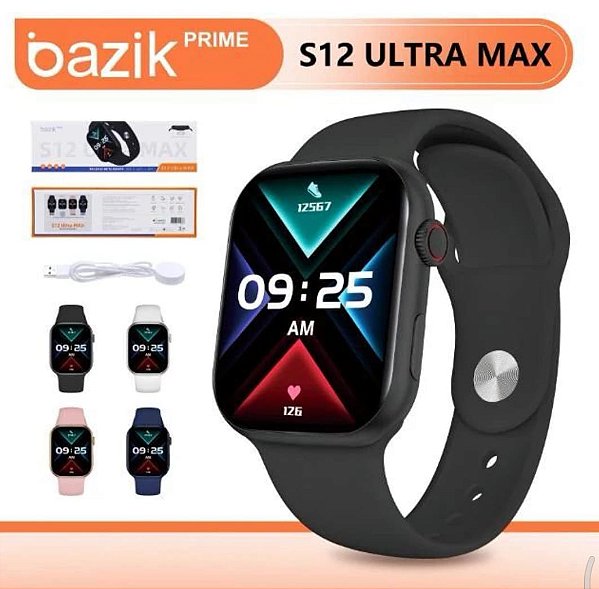 Smartwatch S12 Ultra Max Relógio De Pulso Digital - Bazik Prime