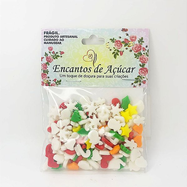Confeito de Açúcar Sortidos Peças de Natal - Encantos de Açúcar - Rizzo ...