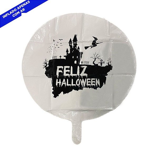 Balão de Festa Metalizado 20'' 40cm - Redondo Drácula - 1 unidade ...