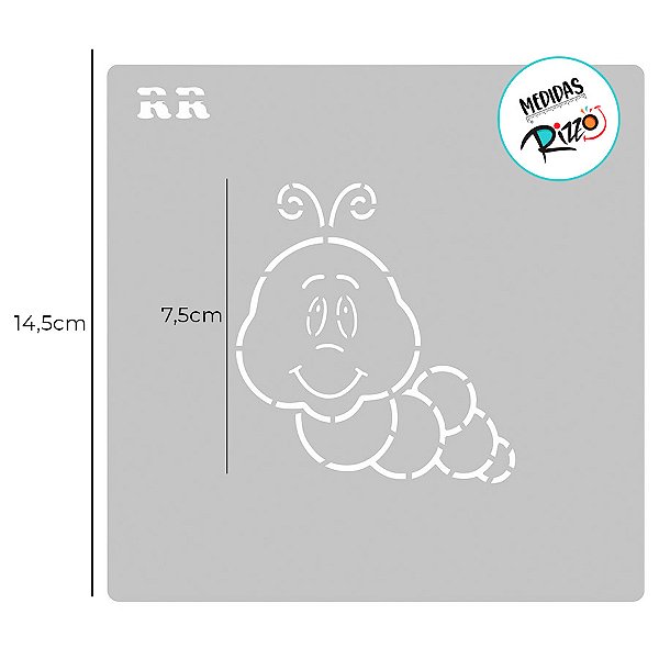 Stencil Aquarela Centopéia - Ref. 4119 - 7,5cm - 1 unidade - RR Cortadores - Rizzo - Rizzo ...