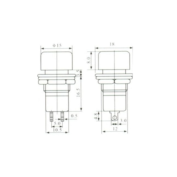 Chave Push Button com Trava PSB-16A Preto - AutoCore Robótica - Arduino em Fortaleza, você ...