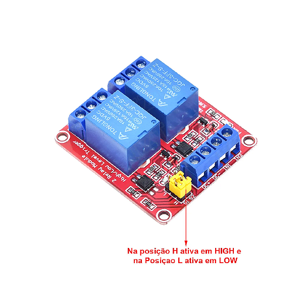 Módulo Relé 5V 2 Canais High ou Low Trigger - AutoCore Robótica ...