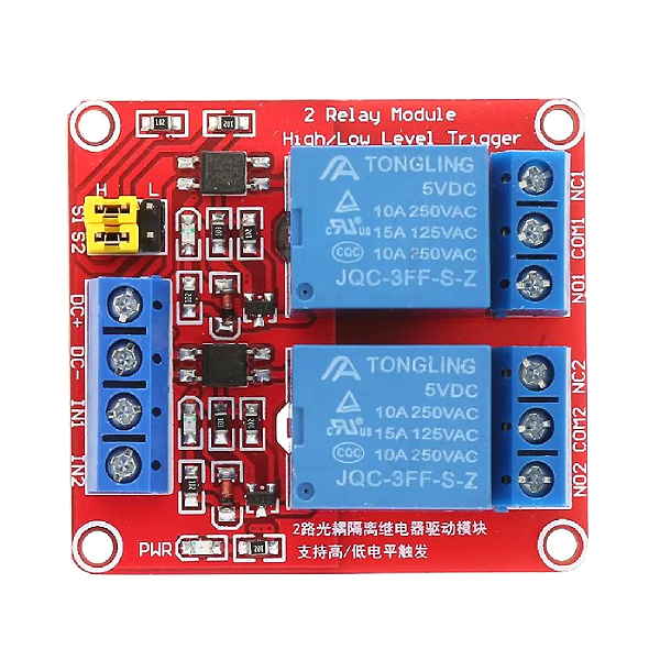 Módulo Relé 5V 2 Canais High ou Low Trigger - AutoCore Robótica ...