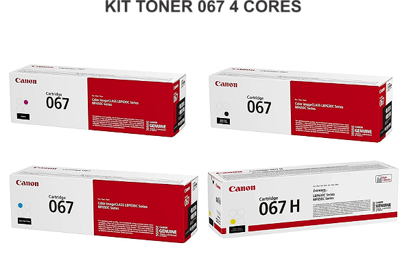 1 Cartucho Toner Canon T067 Preto, Magenta, Amarelo e Ciano, Original ...
