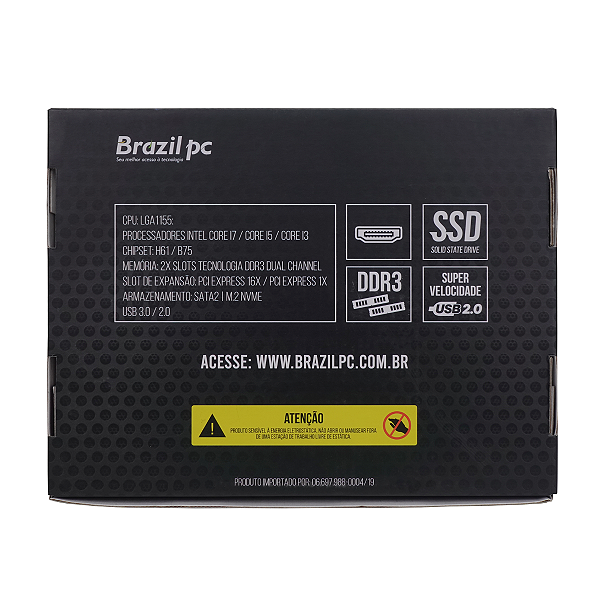 PLACA MAE DESK BRAZILPC 1155 BPC-H61M.2-TG-V2 - Brazil PC