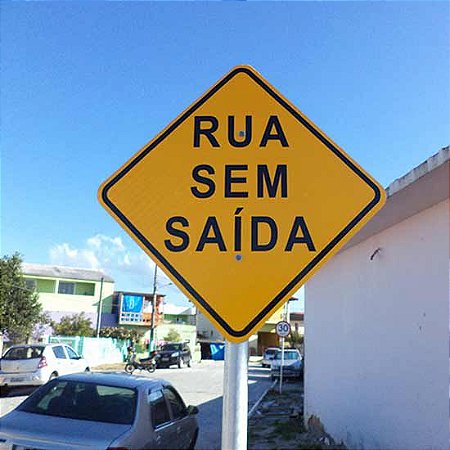 Placa Rua sem saída A-45 - Loja Viária - Produtos para sinalização viária