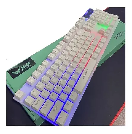 TECLADO GAMER SEMI-MECÂNICO RETROILUMINADO ICE ARMOR BK30 BRANCO - PC ...