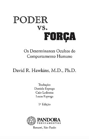 Livro Poder vs. Força - Pandora Alta Performance Loja Oficial