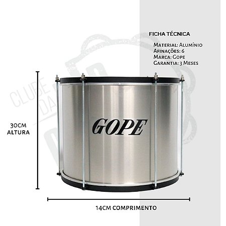 Surdo Gope 14" 30cm Alumínio Médio - Instrumentos de Percussão Online
