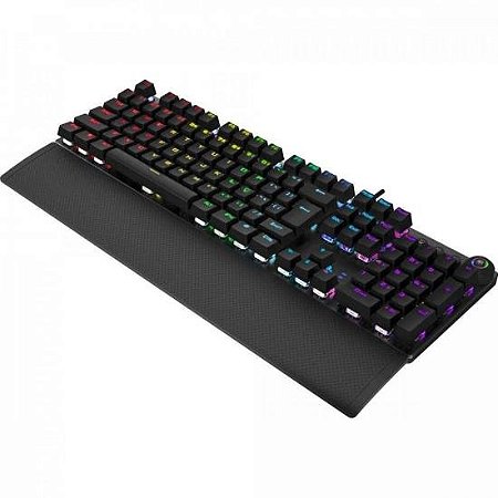 Teclado Gamer Mecânico K7 Plus RGB All Black Switch Blue Multimídia c ...