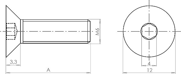 Parafuso Allen M6 Cabeça Cônica | Aço Galvanizado | Forseti - Forseti ...