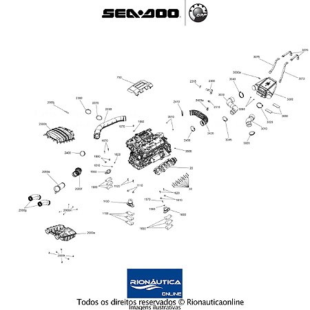 Resfriador de Ar do Motor INTERCOOLER SEA DOO RXP GTX RXT 300 ...