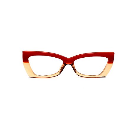 Armação para óculos de Grau Gustavo Eyewear G81 4. Cor: Vermelho opaco ...