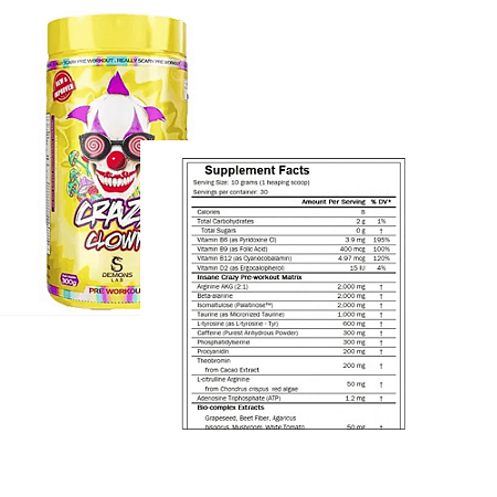 CRAZY CLOWN DEMONS LAB - 300G - Curitiba Nutrition - Suplementos