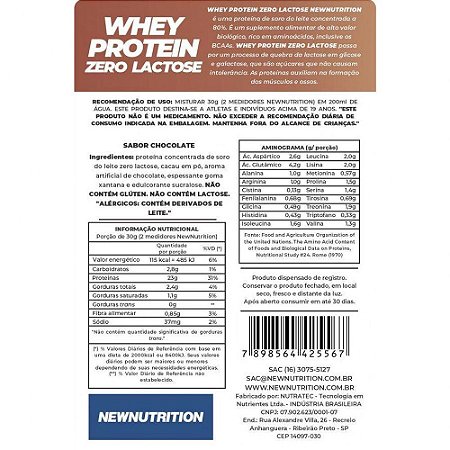 WHEY ZERO LACTOSE NEW NUTRITION - 900G - Curitiba Nutrition - Suplementos