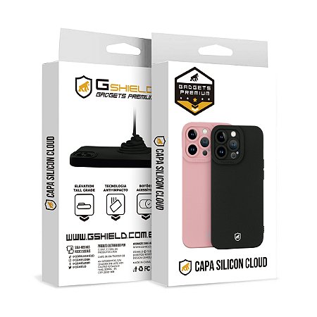 Capa Silicon Cloud - APPLE - Preta / Rosa - Gshield - Atacado Gorila Shield - Acessórios para ...