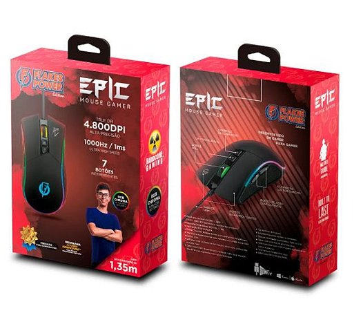 Mouse Gamer ELG Epic RGB Chroma, Flakes Power Edition, 4800DPI - Loja ...