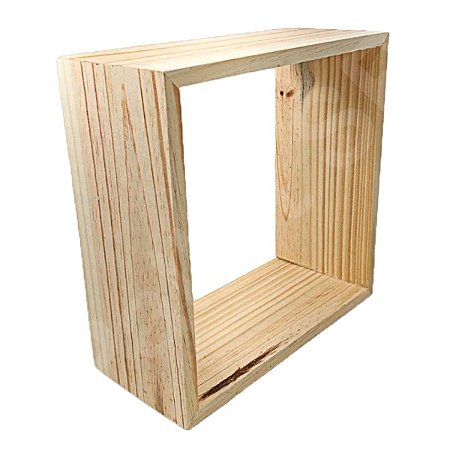 Nicho Madeira Quadrado Decorativo 30x30 cm - Pallet SP