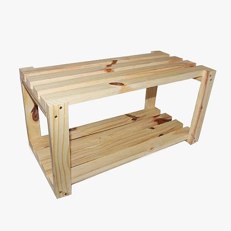 Sapateira Pequena Madeira Maciça Para 6 Calçados 60x30x30 Cm - Pallet SP