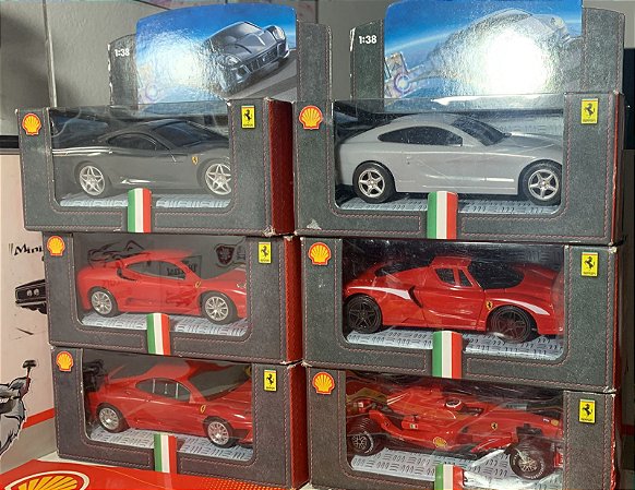 Coleção Ferrari Posto Shell - 2006 - 1/38 + cartela de adesivos Shell ...