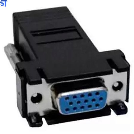 Adaptador de VGA Fêmea Para RJ45 Fêmea Cat5 Cat5e - SobralTech
