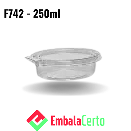 POTE REDONDO COM TAMPA LACRE 250ML - F742 - Embalacerto - A embalagem certa para você.