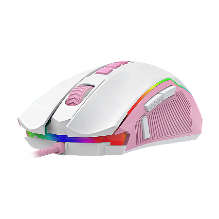 MOUSE RANGER BRANCO COM ROSA - Redragon Store