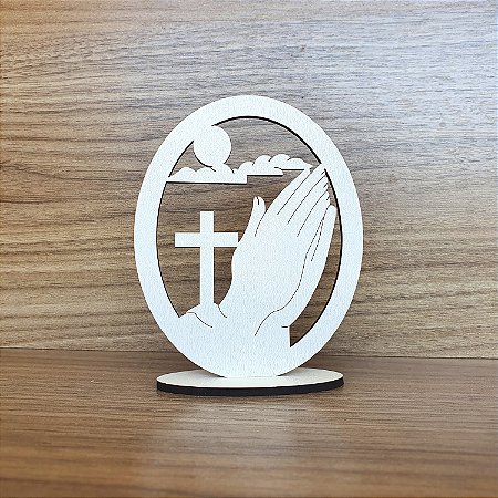 Lembrança Cristã Mãos Orando 10 cm MDF - Laser Decor Corte e Gravação Laser