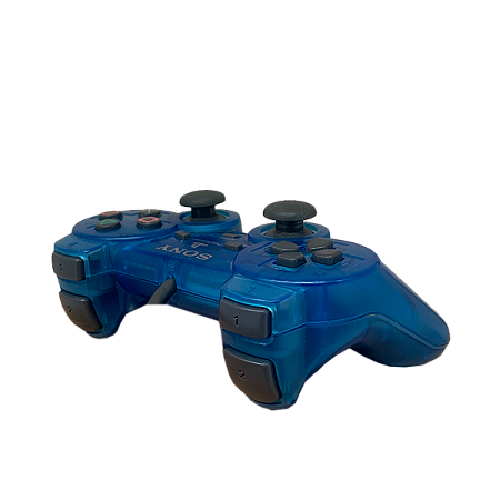 Controle Sony Dualshock 2 Azul Transparente - PS2 - MeuGameUsado