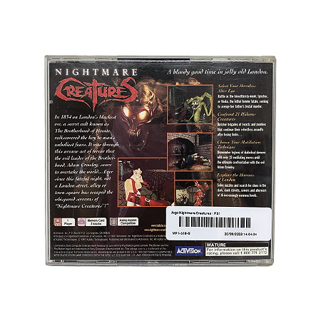 Jogo Nightmare Creatures - PS1 - MeuGameUsado