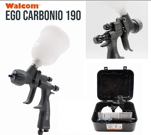 Pistola de retoque Carbonio Ego 190° hvlp Walcom - Doutor Pistola ...