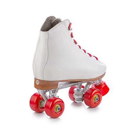 Patins Quad 4 Rodas Clássico Profissional Intermediário Branco Rodas C ...